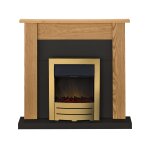 Adam Southwold Fireplace in Oak and Black, 43 Inches | Fireplace World