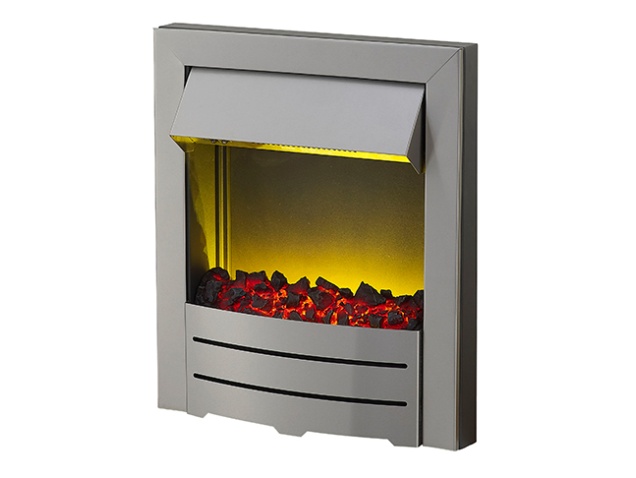 Adam Colorado Electric Fire in Brushed Steel | Fireplace World