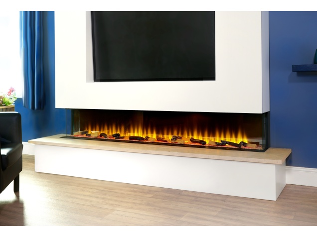 Adam Sahara Electric Inset Media Wall Fire with Remote Control, 81 Inch ...