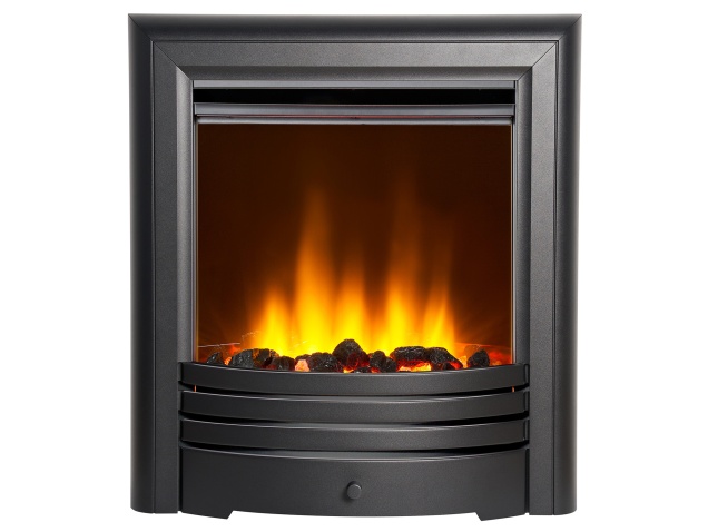 Acantha Amara Coal Electric Fire in Matte Black with Remote Control ...