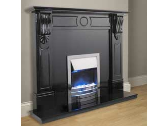 Aurora Taurus Fire Surround in Black Granite | Fireplace World