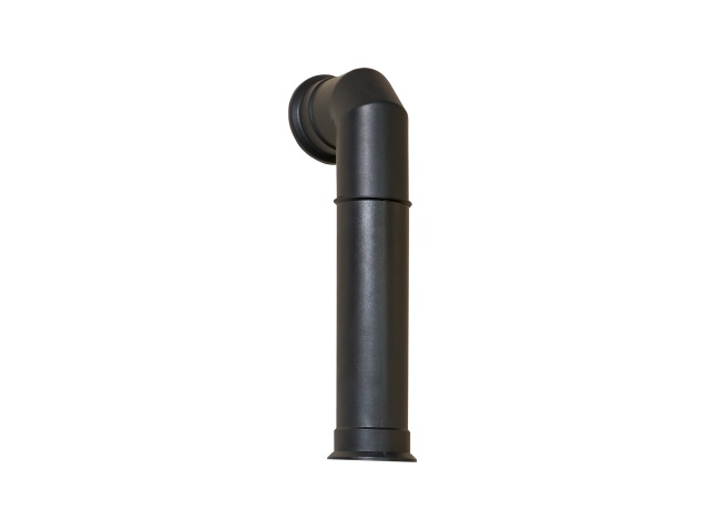 Adam Tall Angled Stove Pipe in Black | Fireplace World