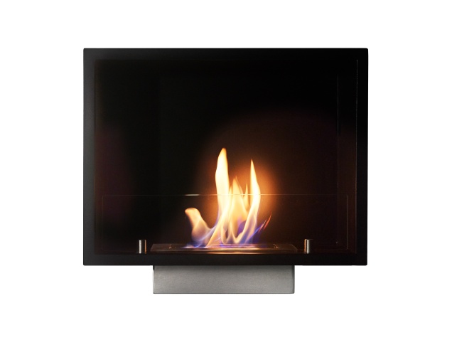 Adam Quatro Bio Ethanol Large Inset Fire in Black | Fireplace World