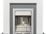 Adam Dakota Fireplace in Pure White & Grey with Helios Electric Fire in ...