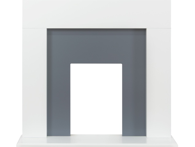 Adam Miami Fireplace in Pure White and Grey, 48 Inch | Fireplace World