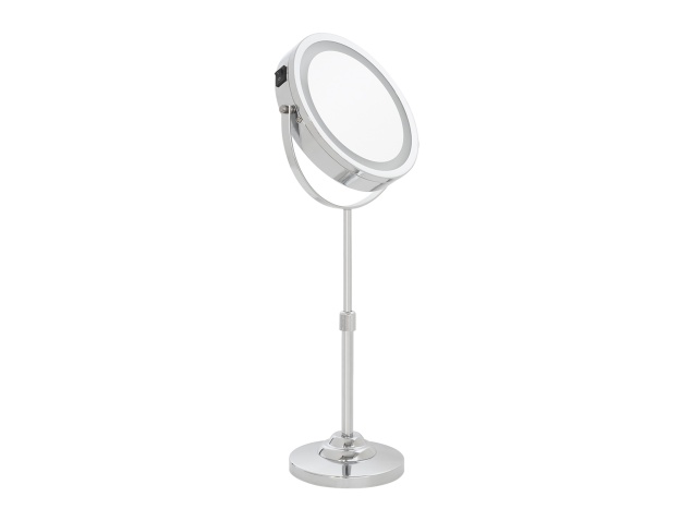 Corby Illuminated Freestanding Mirror with Timer Switch in Chrome ...